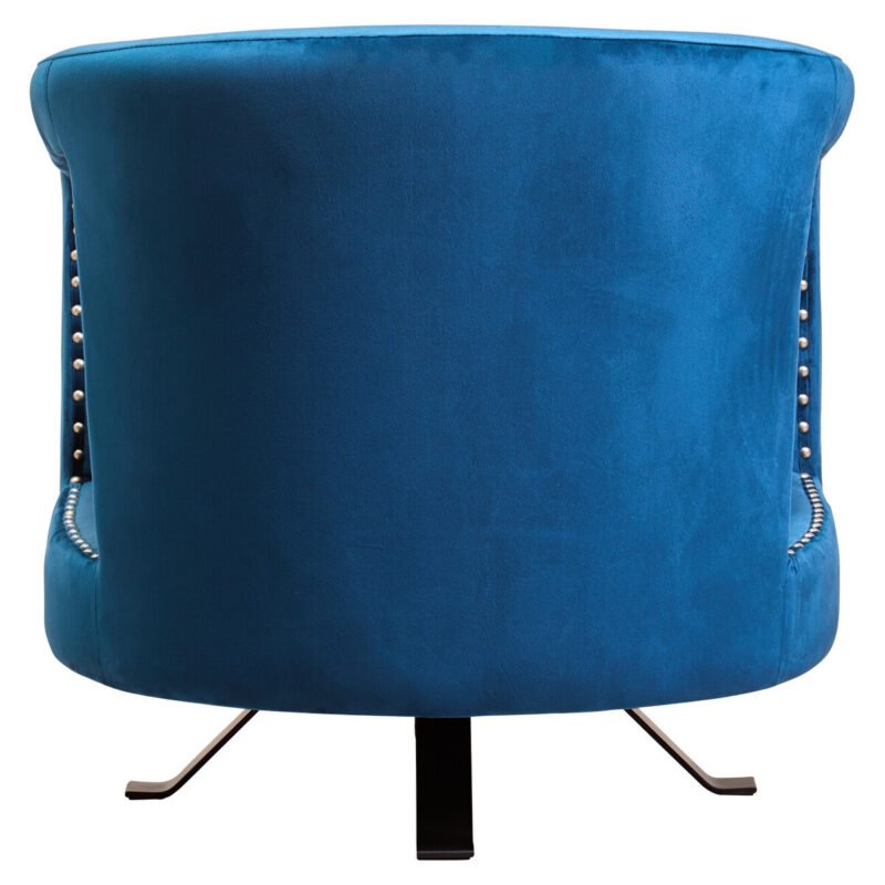Hestelle Blue Velvet Swivel Chair - Only Oak Furniture