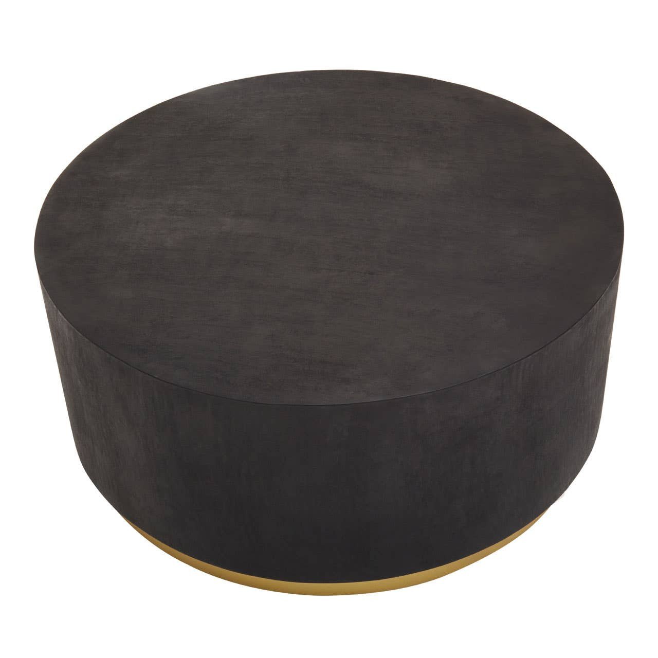 Navarro Black And Gold Concrete Look Coffee Table - Only Oak Furniture
