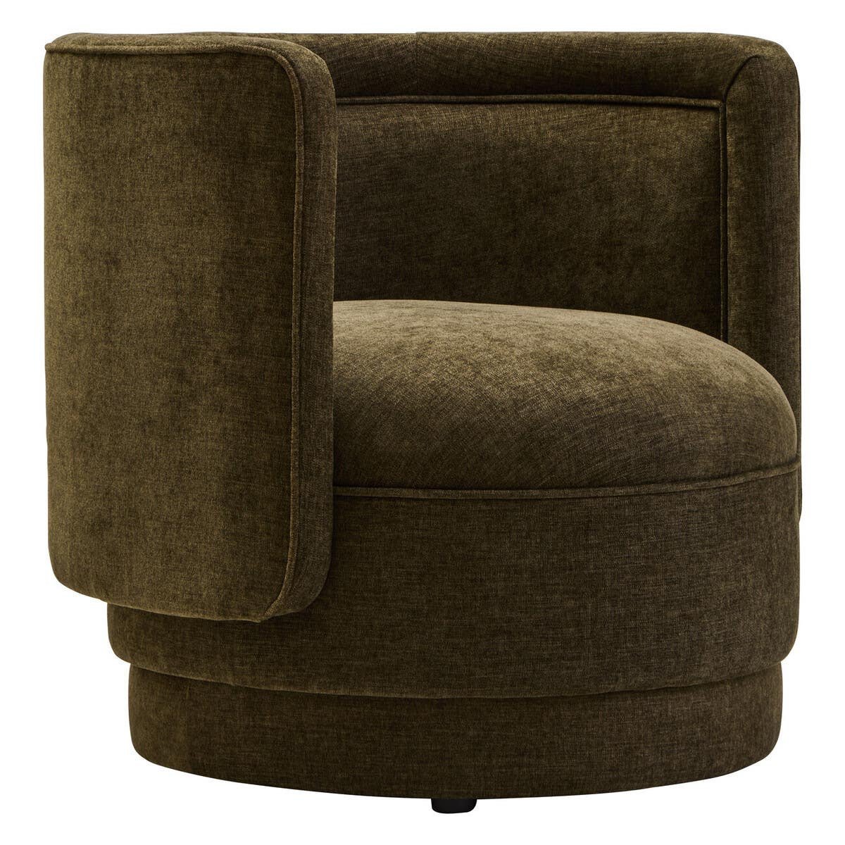 Drake Forest Green Chenille Curved Chair - Only Oak Furniture