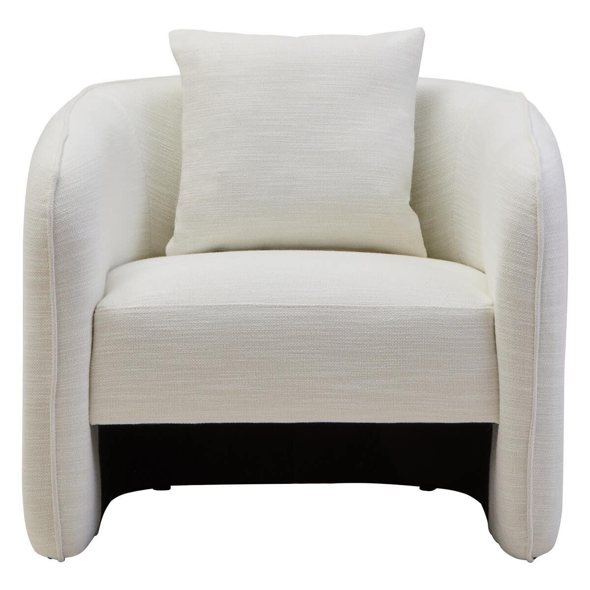Bellini Cream Linen Effect Curved Chair - Only Oak Furniture