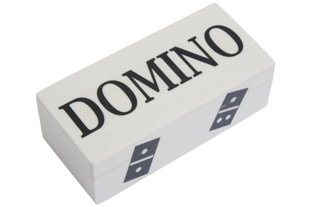 Chenzo Games White and Black Domino Box - Only Oak Furniture